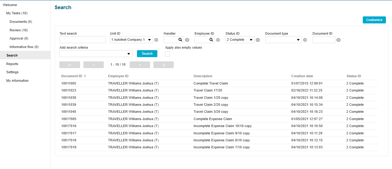 Enhanced document search